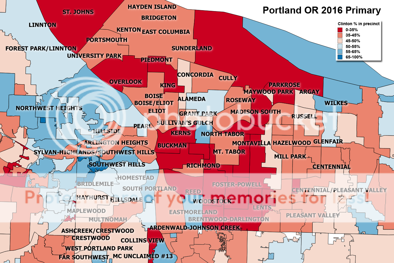 Precinct results maps for Portland OR primary